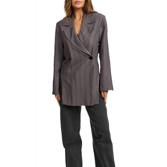 Ganni | Jackets & Coats | New Ganni Double Breasted Blazer In Grey ...